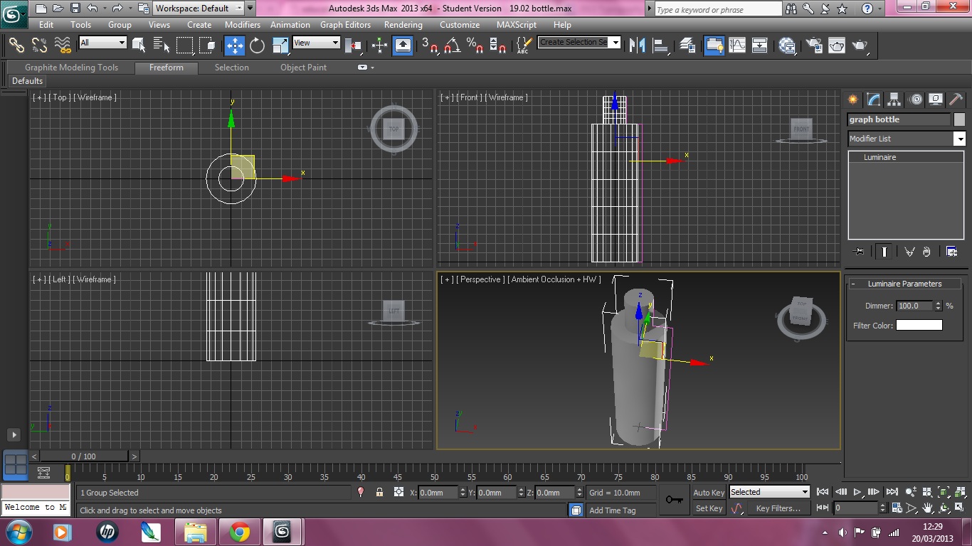Introduction to 3D design: 3ds Max - bottles