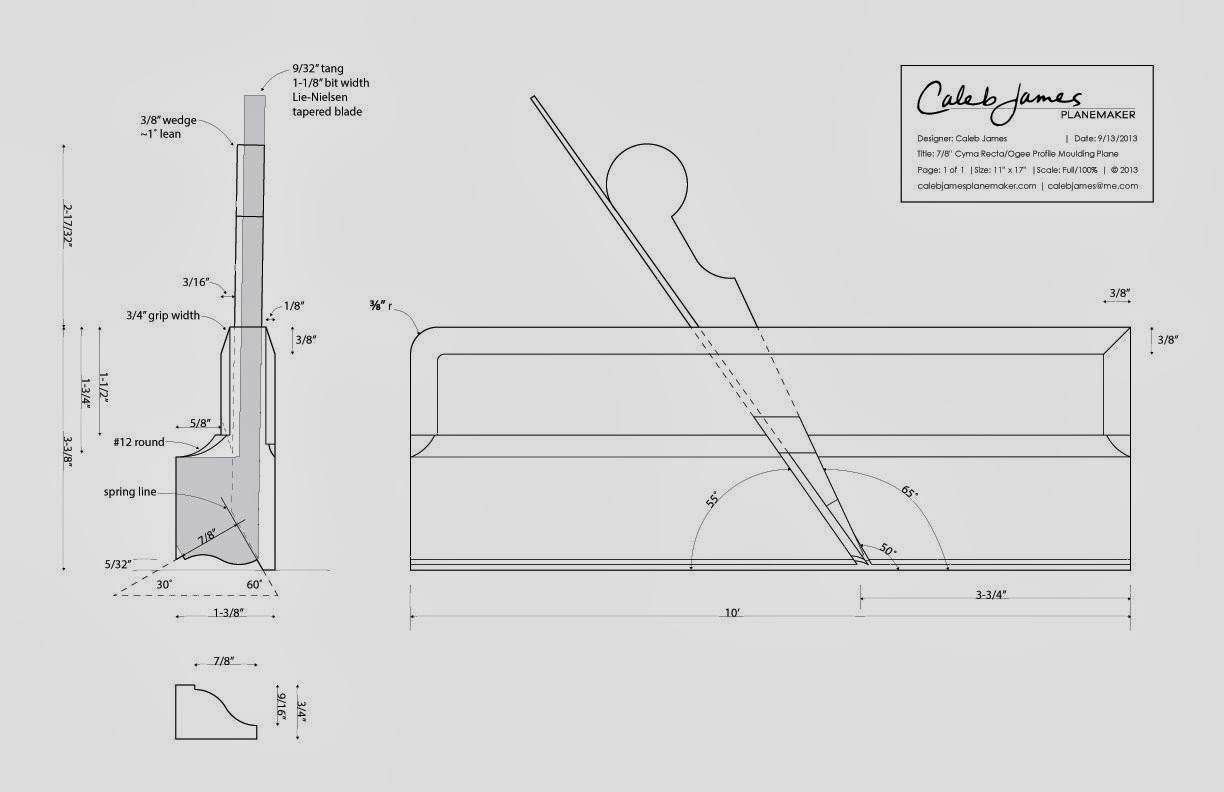 Caleb James Chairmaker Planemaker: Free Cyma Recta / Ogee Profile ...