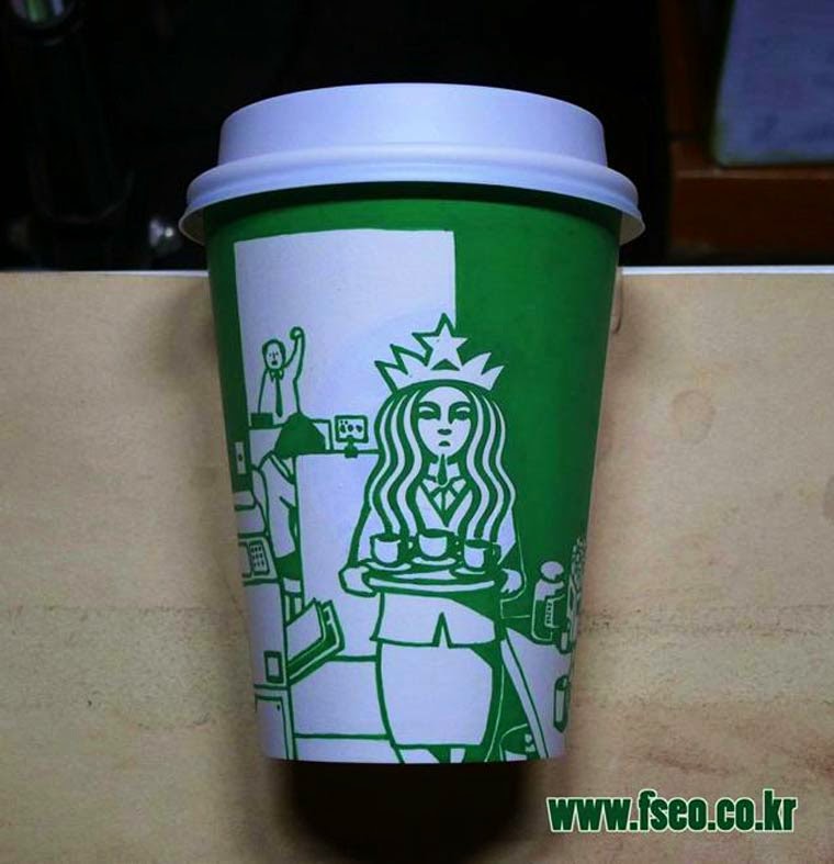 25 Ilustrasi Aksi Bersahaja Maskot Starbucks Apabila Keluar Dari Kepompong