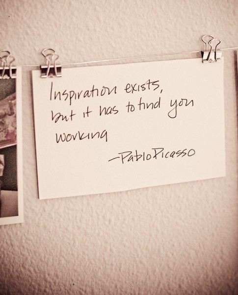Inspiration Exists, an Saying by Pablo Picasso | WiseImage