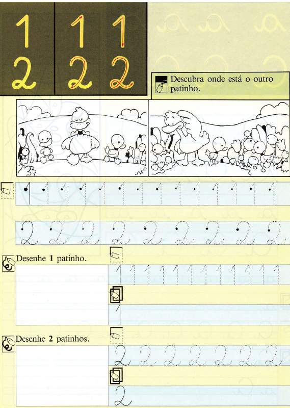 Exercícios de Caligrafia com Números.