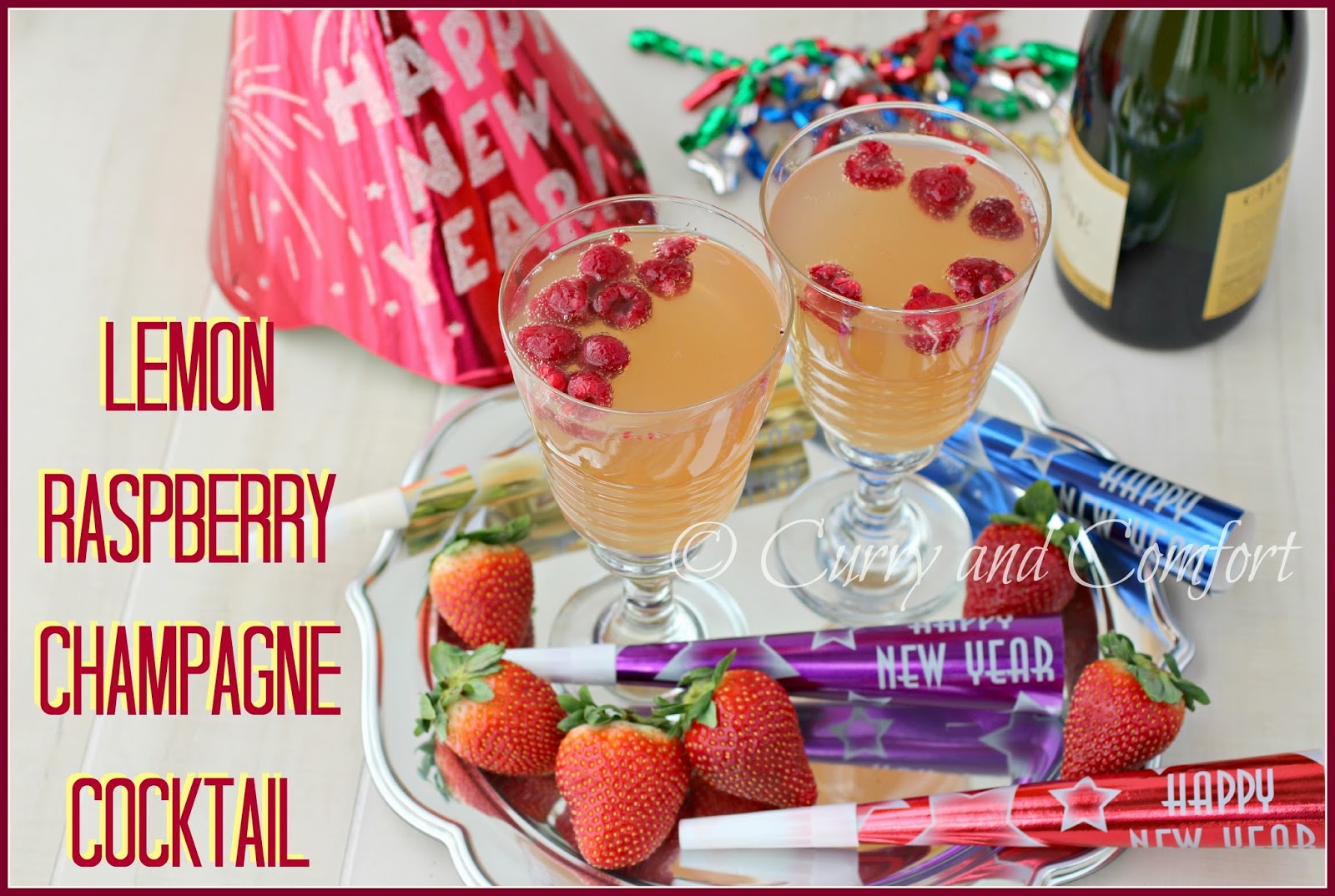 Kitchen Simmer: Lemon Raspberry Champagne Cocktail