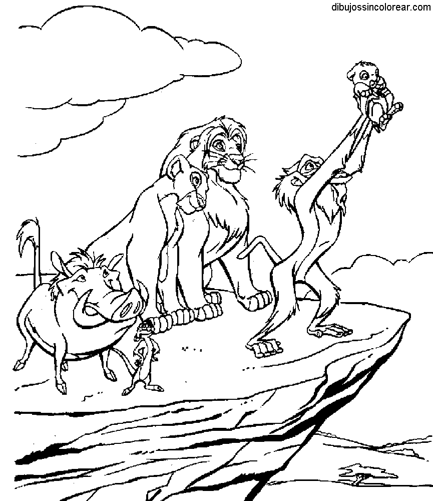 Dibujos Sin Colorear: Dibujos de Personajes del Rey León para Colorear