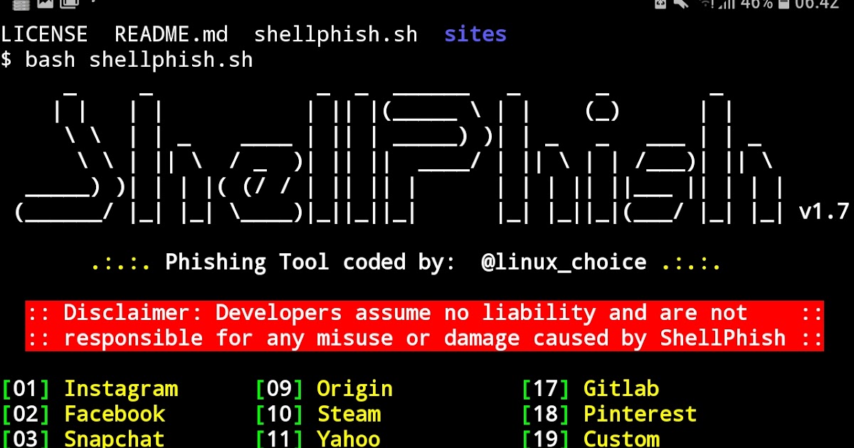 Instalar Framework Shellphish