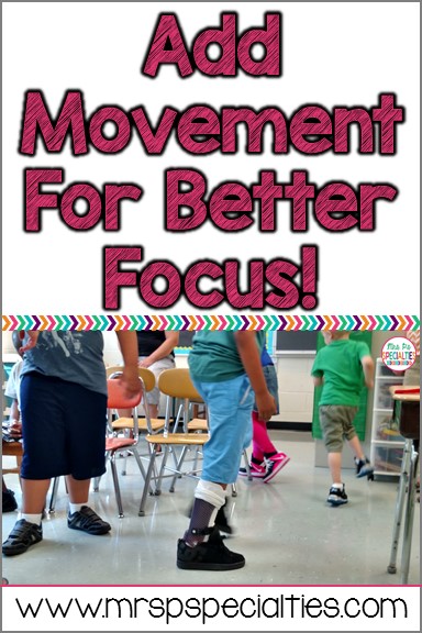 Incorporate Movement Into Your Schedule For Student Success · Mrs. P's ...
