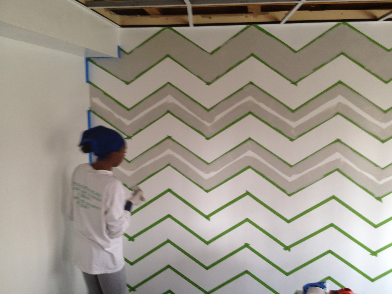 aTypical Day: Painting a Chevron Wall