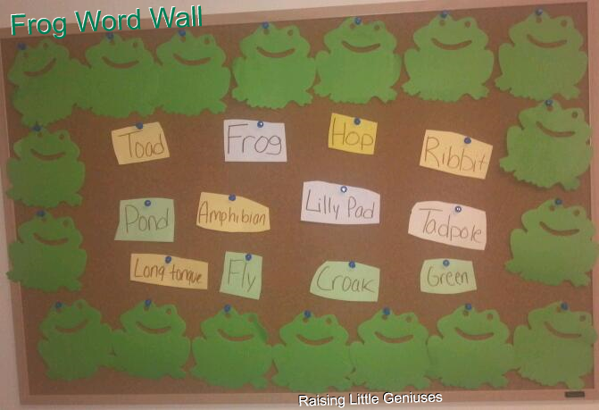 Raising Little Geniuses: Frog Word Wall