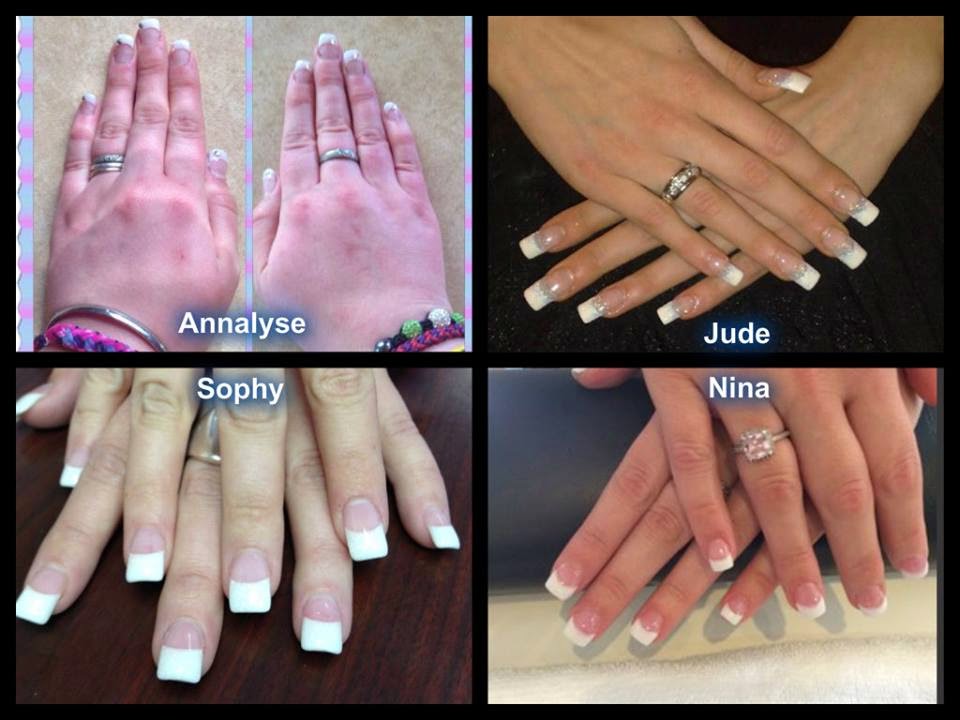 Classic Pink and White Frenchies acrylics Shellac French Manicure ...