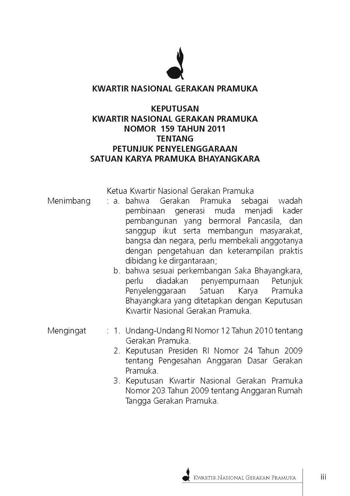 Nomor Surat Keputusan Ketua Kwarnas Tentang Art Gerakan Pramuka ...