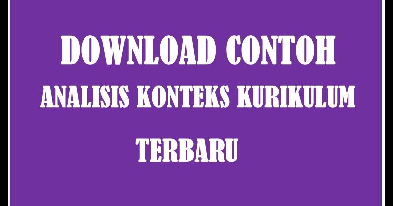 Contoh Laporan Hasil Analisis Konteks Sd