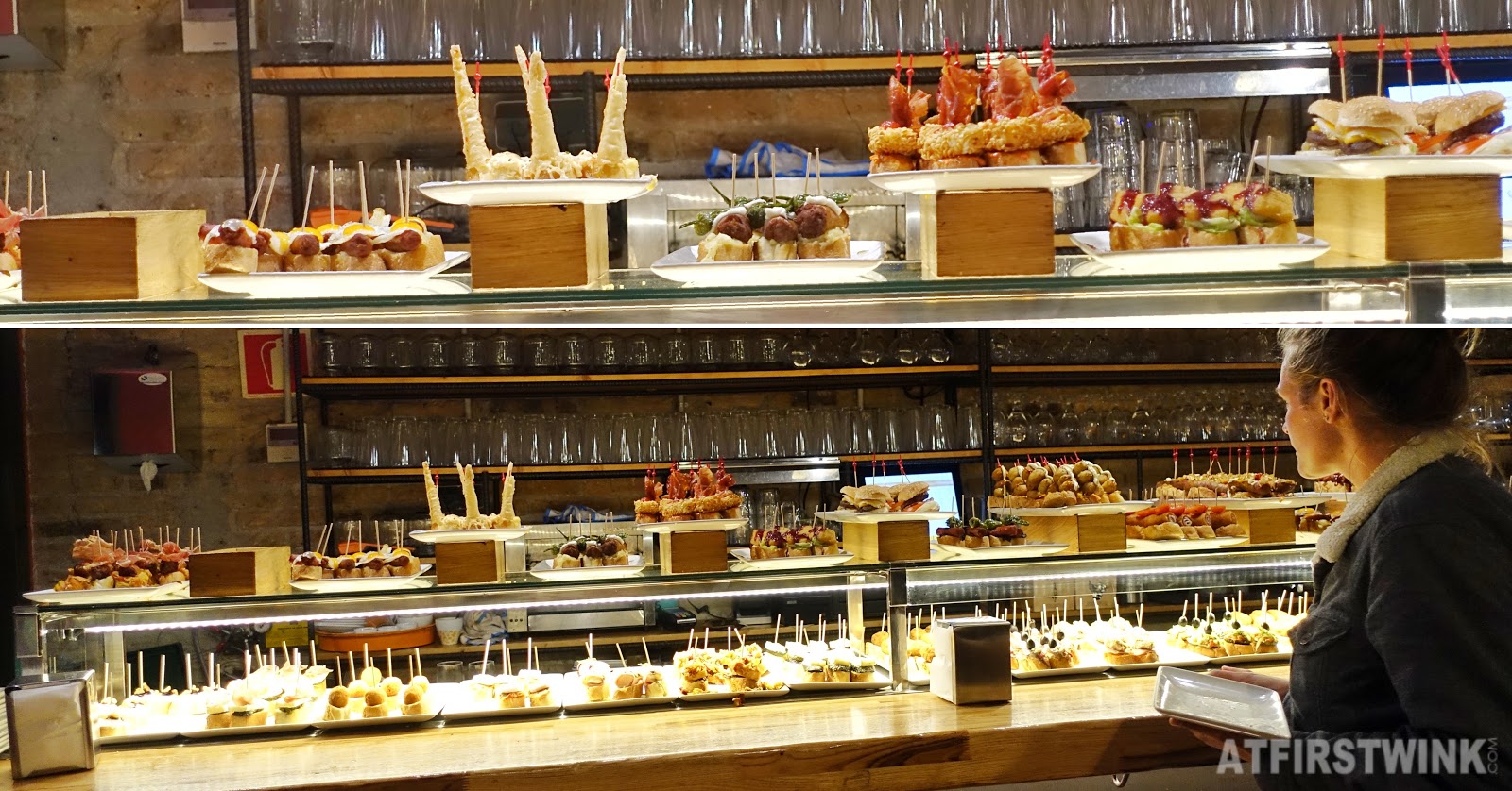 Pinchos and drinks in Barcelona, Spain