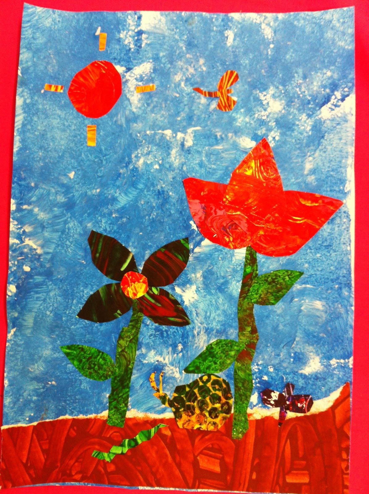 CAC Primary Art: Prep S Eric Carle inspired flower collage