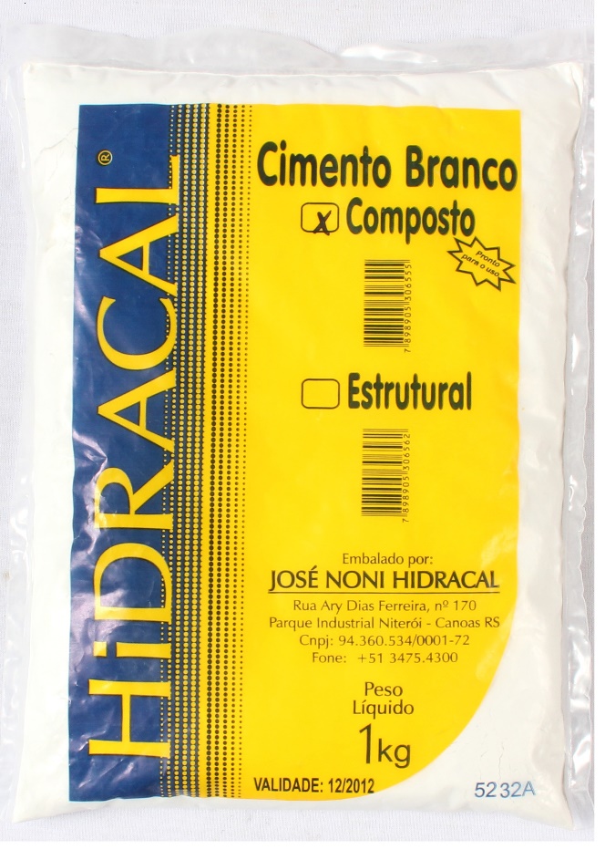 JOSÉ NONI - HIDRACAL: CIMENTO BRANCO COMPOSTO 1kg