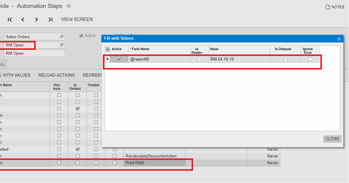 Attaching Acumatica Report to Menu Through Automation Steps