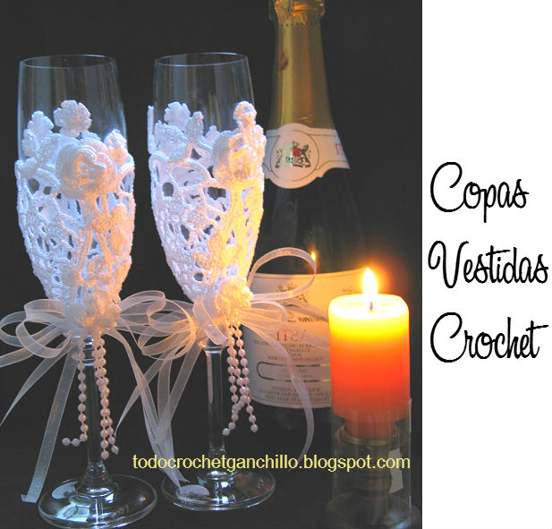 Copas vestidas con crochet / patrones y video