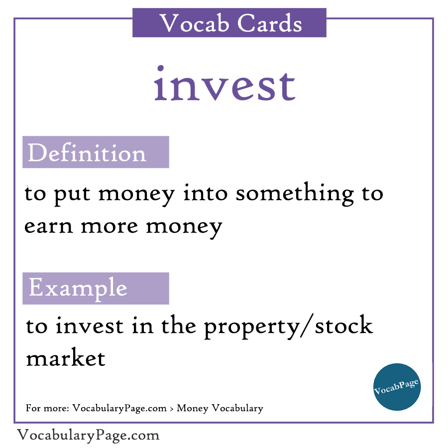 Money vocabulary