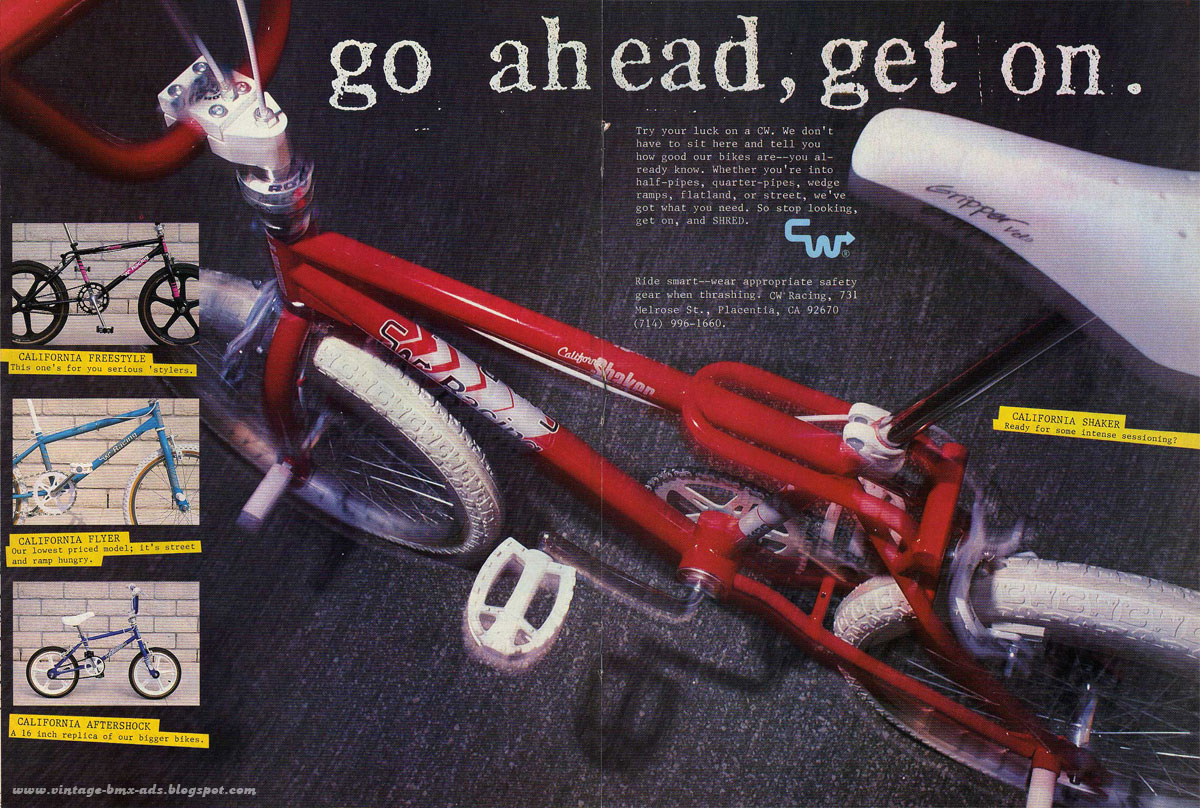 Vintage BMX Ads: go ahead, get on. CW California Shaker