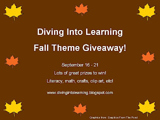 Diving Into Learning: Fall Theme Freebie and Giveaway