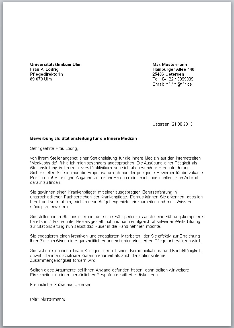 Bewerbung muster - Tipss und Vorlagen