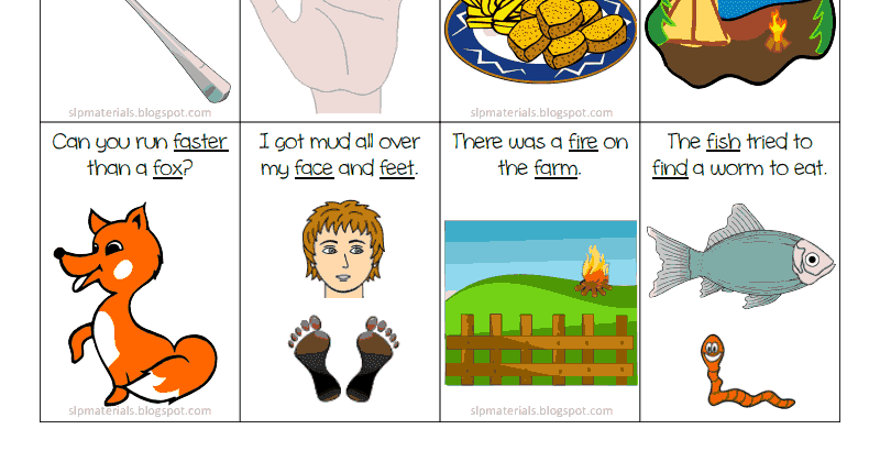 Ms. Lane's SLP Materials: Articulation: F Sentences Flash Cards