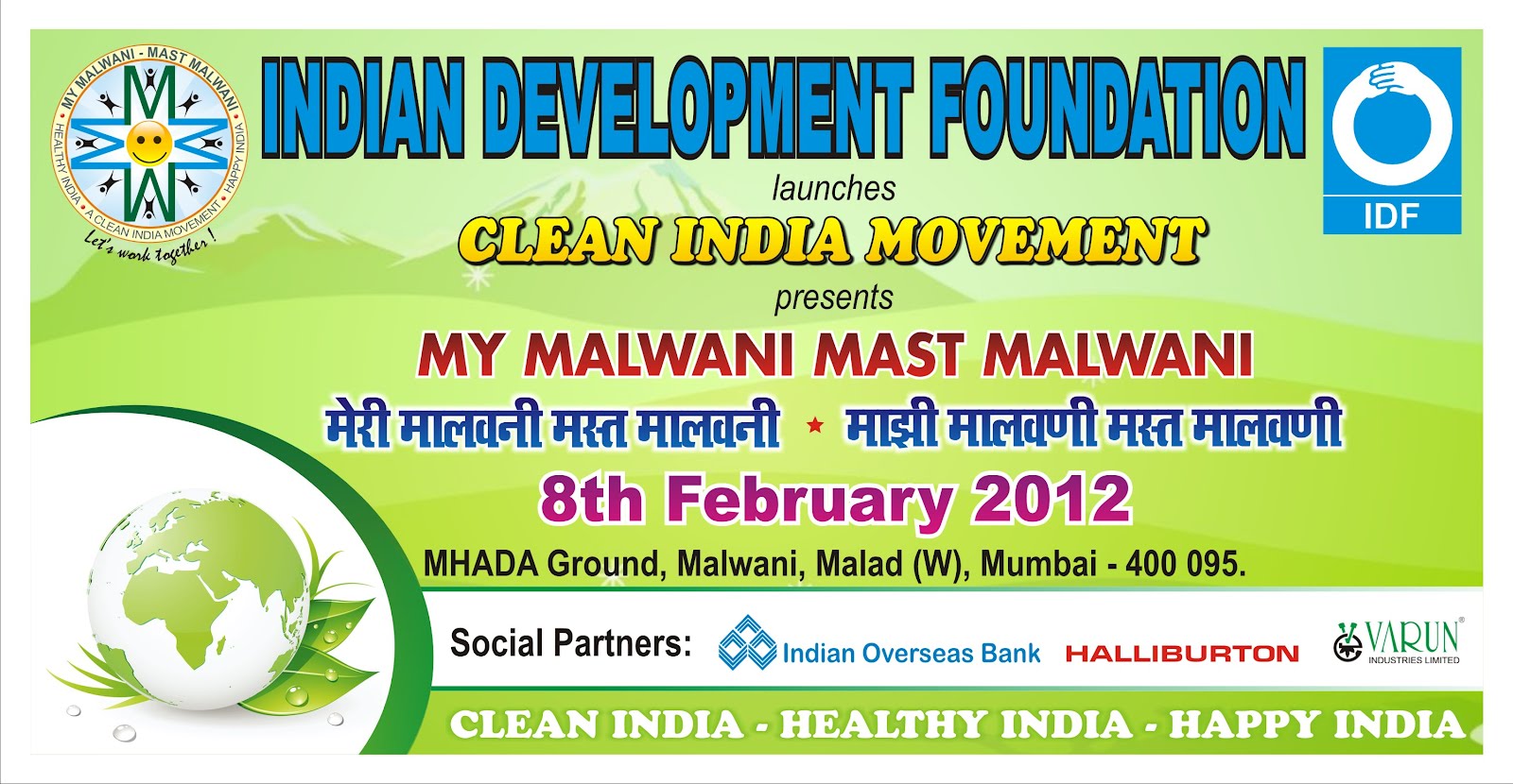 INDIAN DEVELOPMENT FOUNDATION: Launch of Clean India Movement