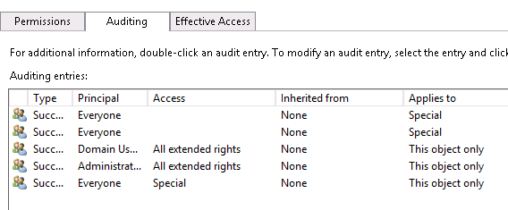 Just Another Technical Blog: Adding Audit Rules (SACLs) to Active Directory Objects