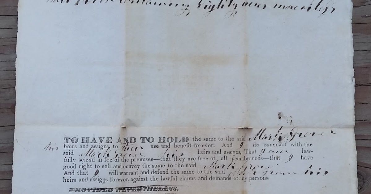 Heirlooms Reunited: 1839 Deed Between Harrison O. Read of Strong, Maine ...