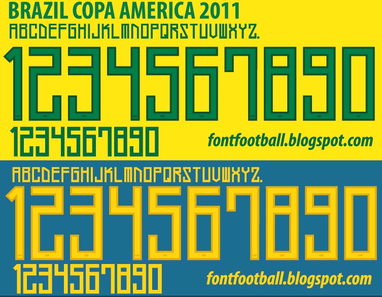 FONT FOOTBALL: Font Vector Brazil Brasil Copa America 2011 kit