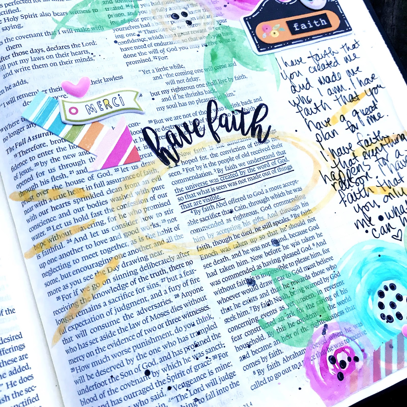 Shimmerz Paints: "Have Faith" Bible Journal Entry | Nicole Kerr