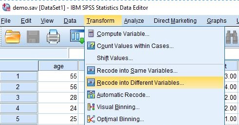 Recoding a quantitative variable to categorical variable
