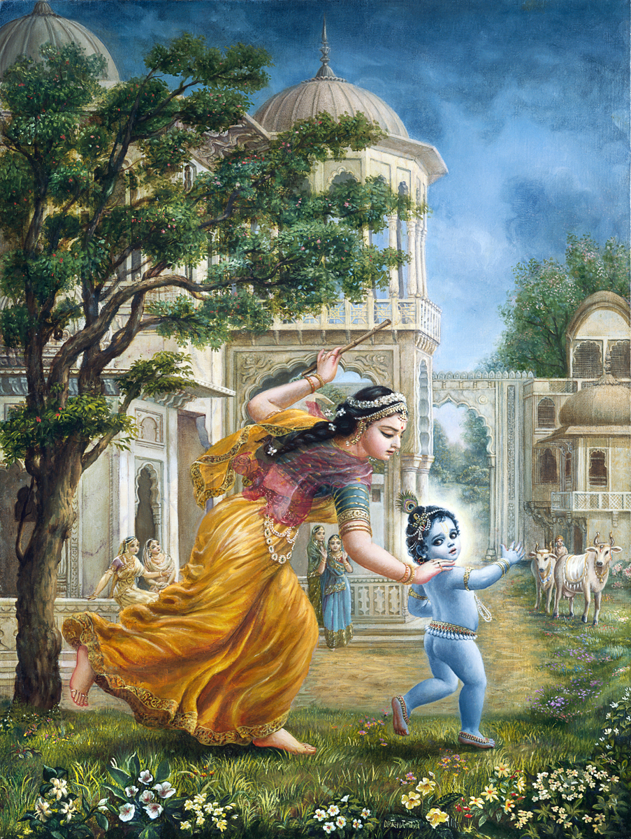 Daily Painting by Artist Dominique Amendola: Damodar-Yashoda chasing ...