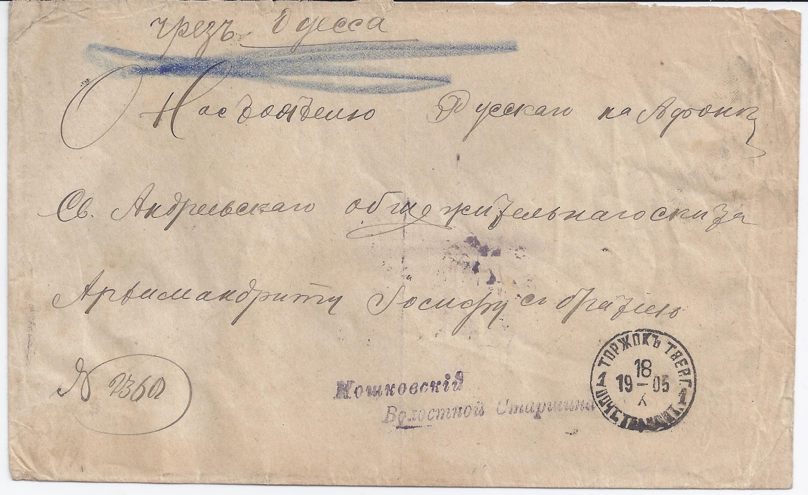 Trevor Pateman's Philately Blog: Imperial Russian Mail to Mont Athos