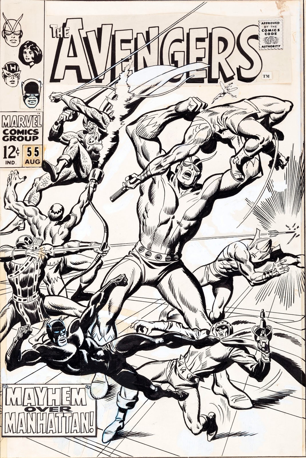 John Buscema - original cover art Avengers #55