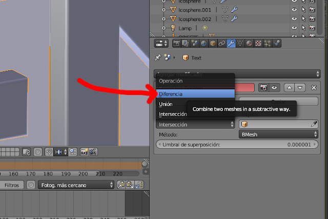 Estudiando Blender: Hacer agujeros