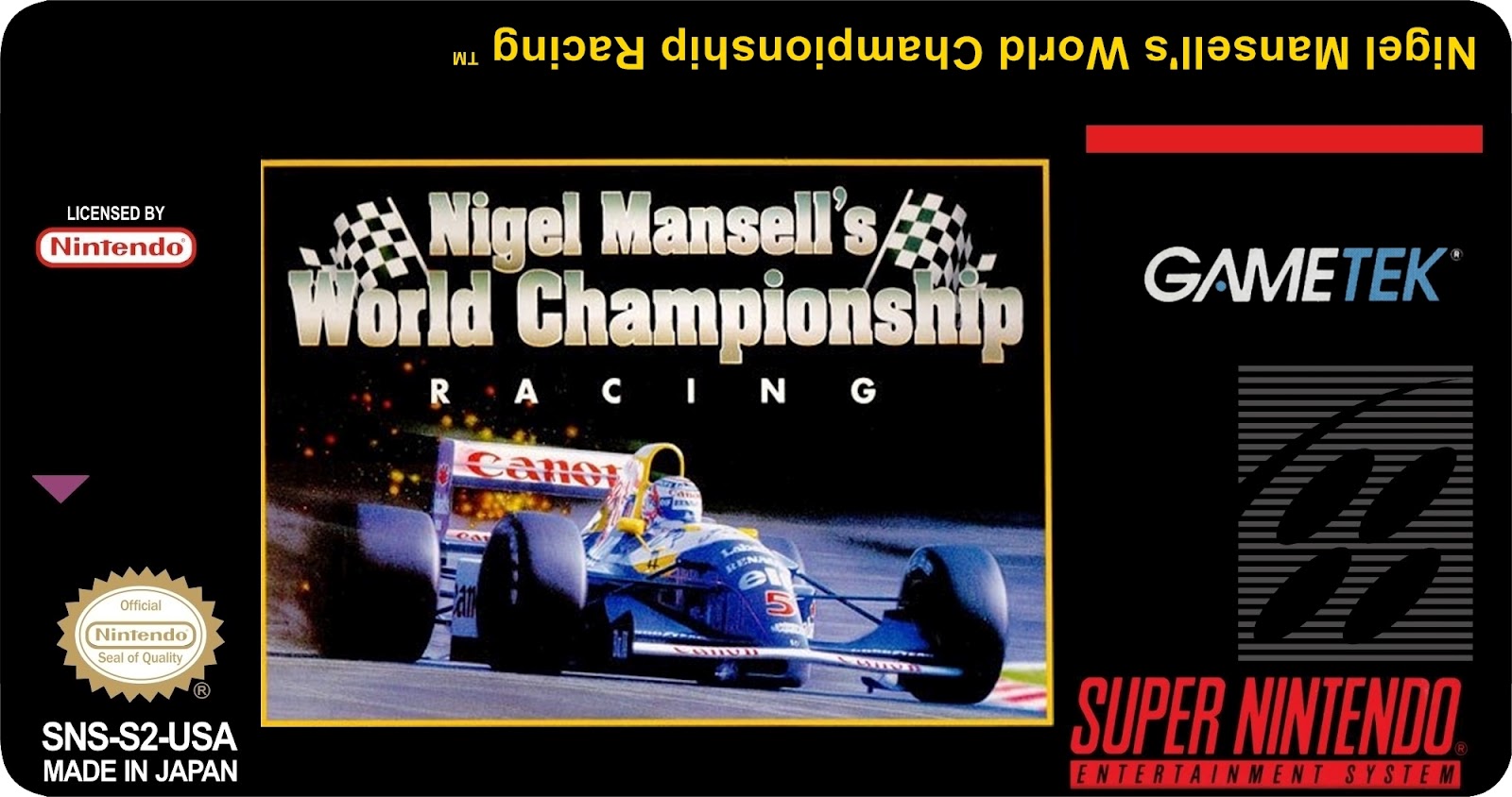 Super Nintendo Labels: Nigel Mansell's World Championship Racing