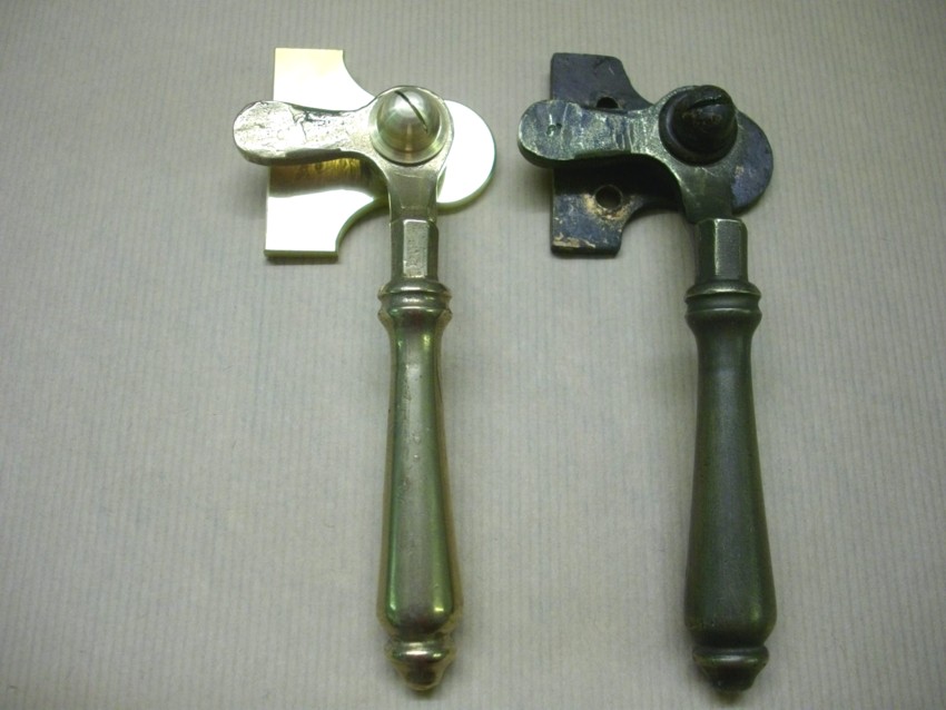 Metal Window Parts: Heritage Brass Window Handles and Stays.