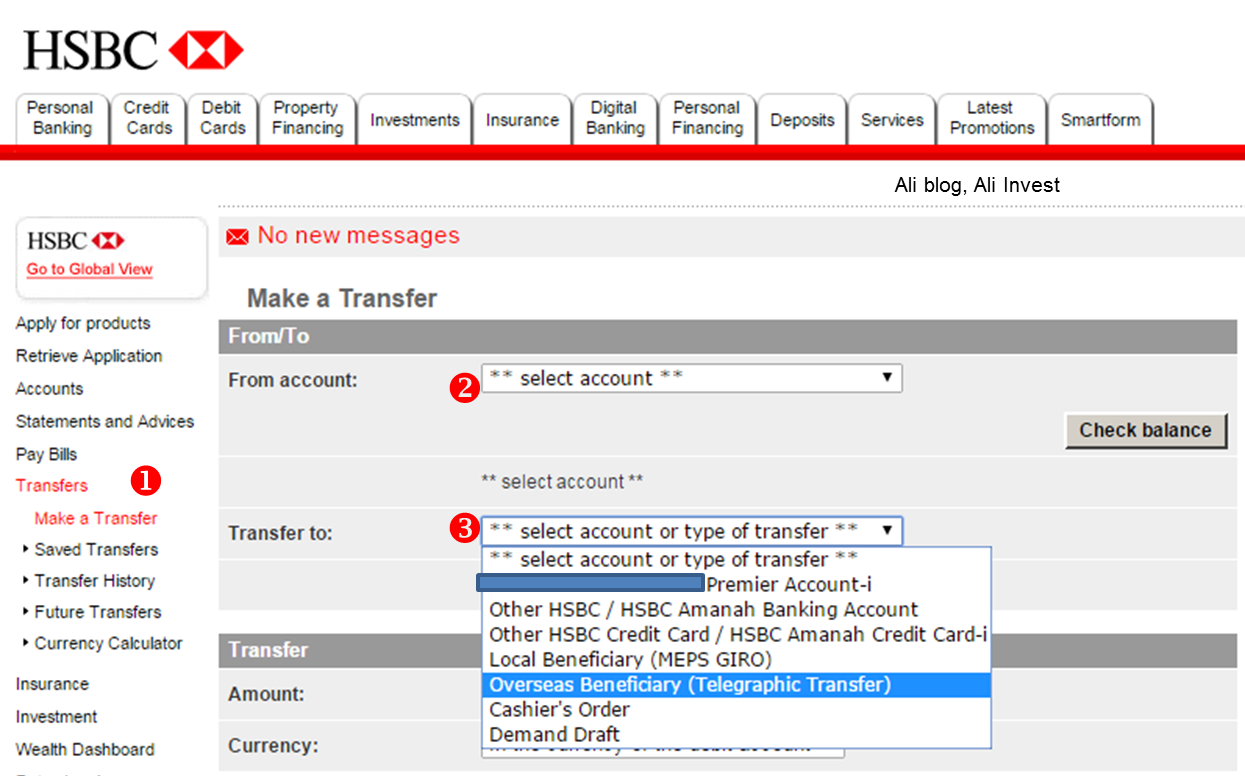 Ali Invest, Ali blog: 网上电汇美国 Online Telegraphic Transfer
