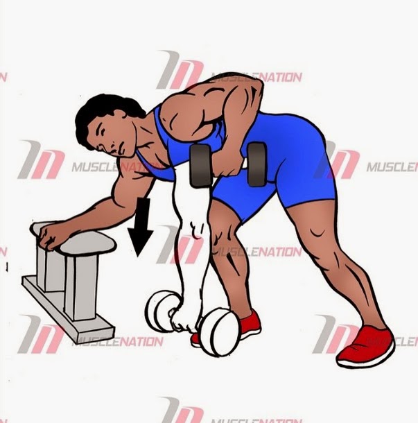 One arm dumbbell row | Gym Exercises Home