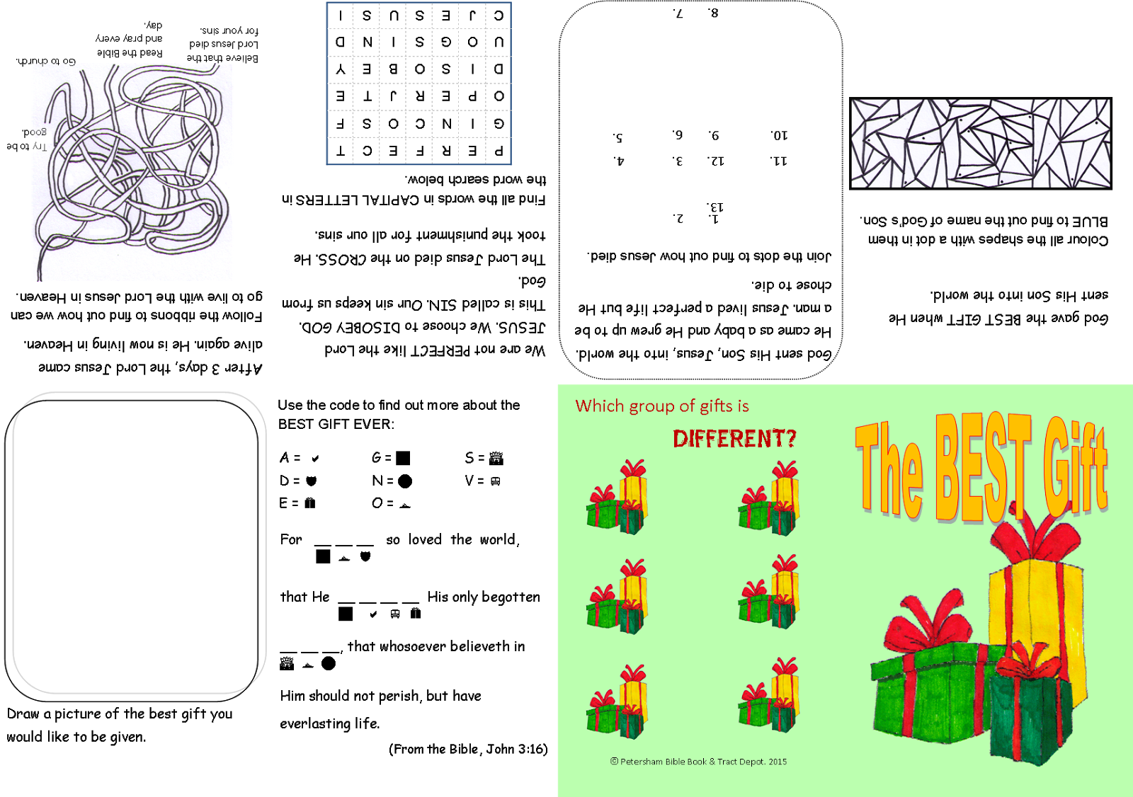 Petersham Bible Book & Tract Depot: The Best Gift Activity Sheet