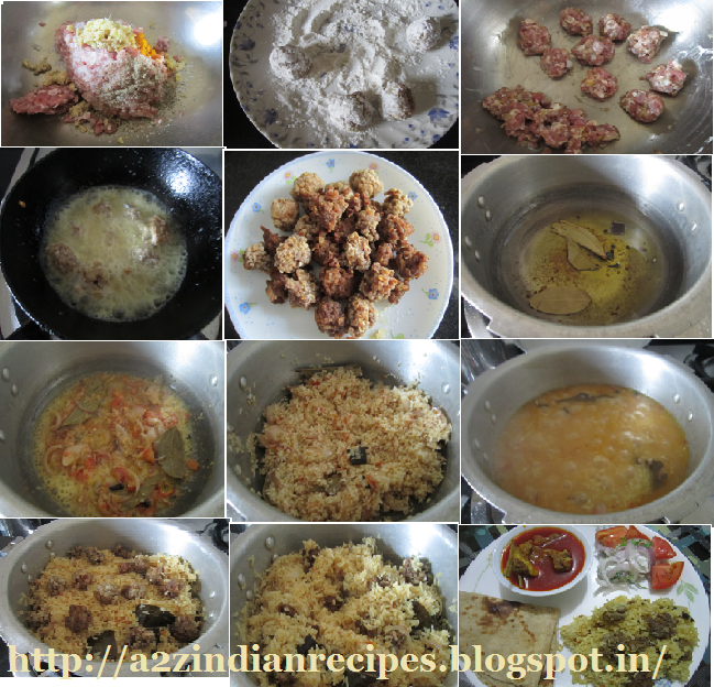 a2zindianrecipes: Mutton Balls Pulao / Mutton Goli Pulao