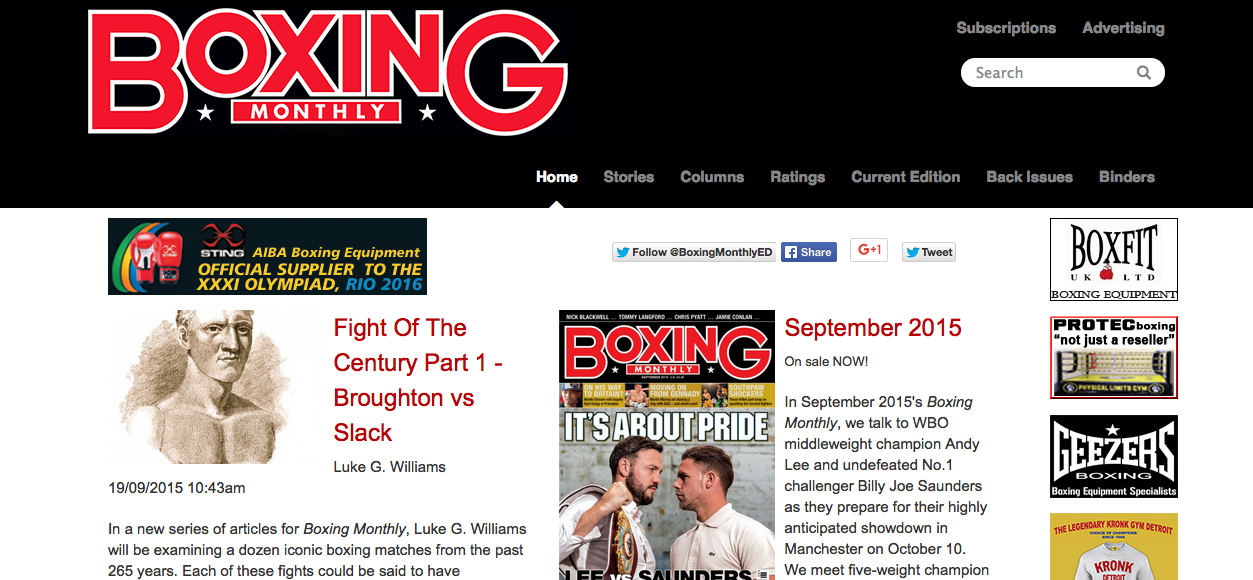 Richmond Unchained: New series of articles for Boxing Monthly begins today