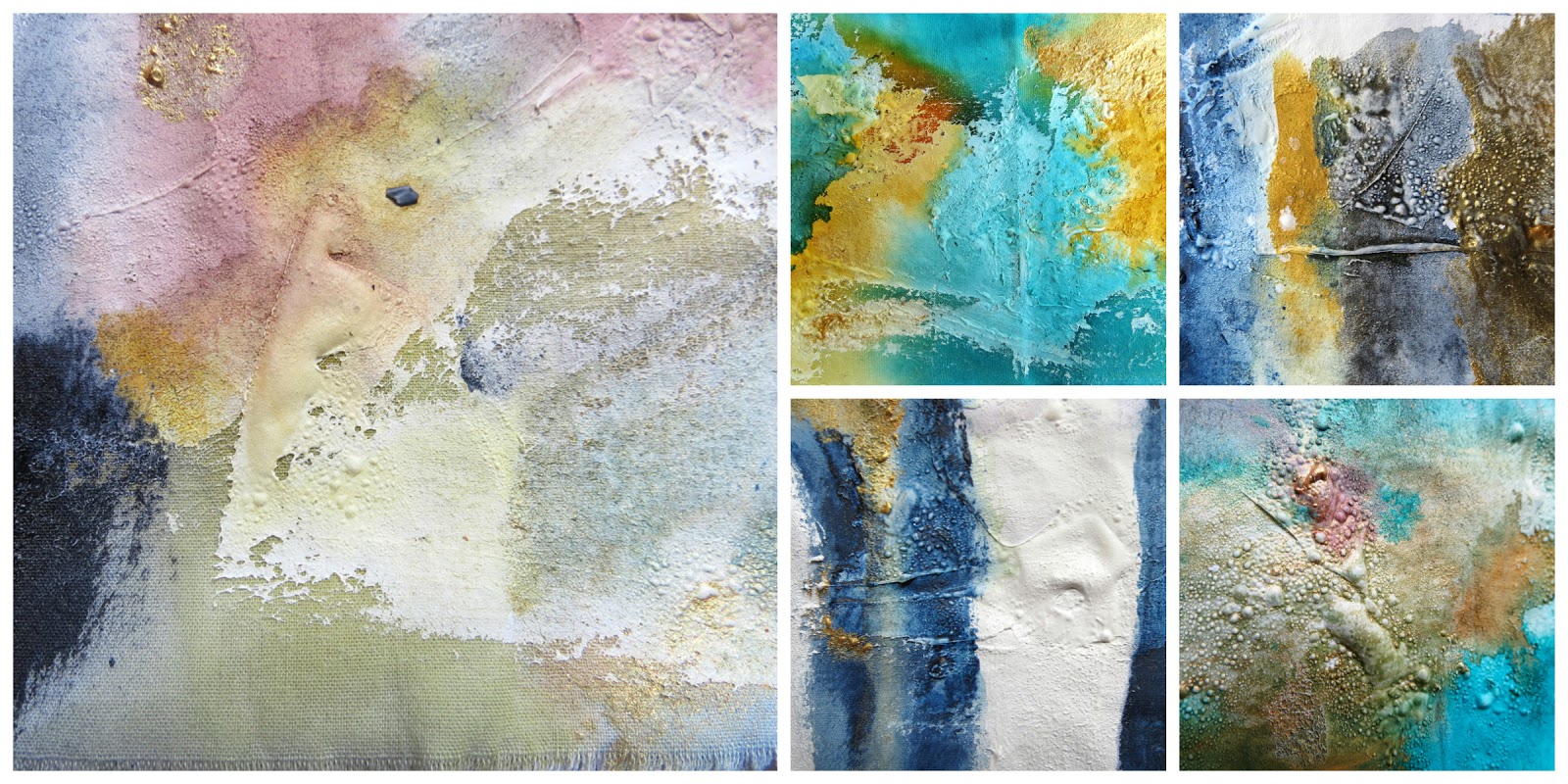 CAROLYN SAXBY MIXED MEDIA TEXTILE ART: new paintings on linen