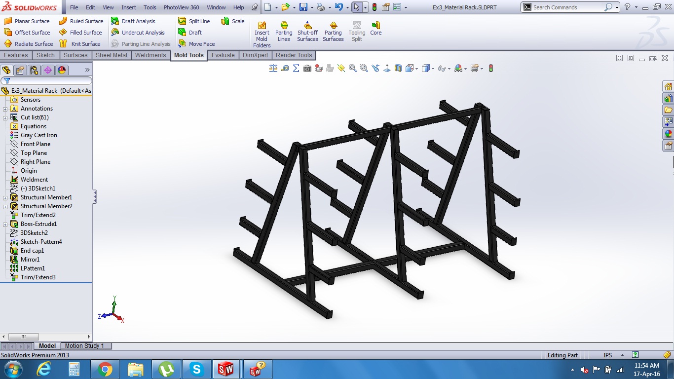 3D CAD Solutions- Freelancer: Material Rack- Weldment Solidworks 2013