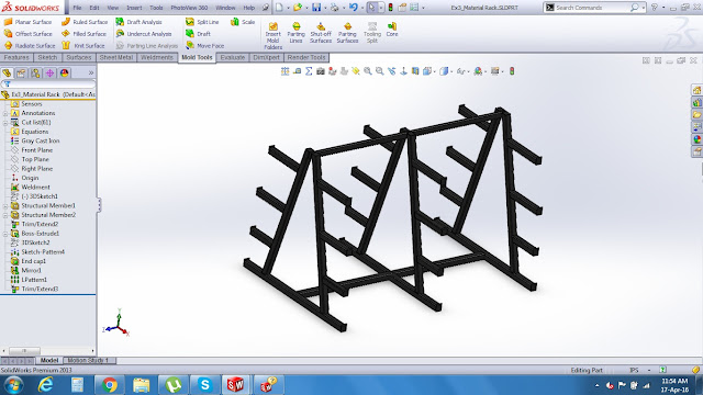 3D CAD Solutions- Freelancer: Material Rack- Weldment Solidworks 2013