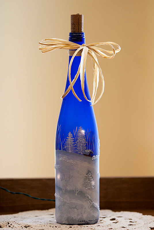 hand painted glass bottle ~ projects art craft ideas