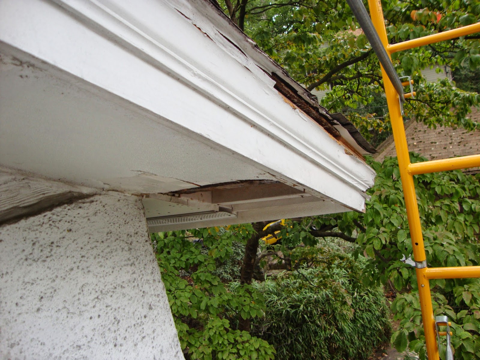 Old House Renovation Methods: Soffit Repair Partial Roof Overhang With ...