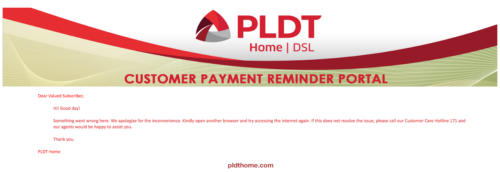 Steve's Toy Room: The PLDT Screen of Death (PSoD)