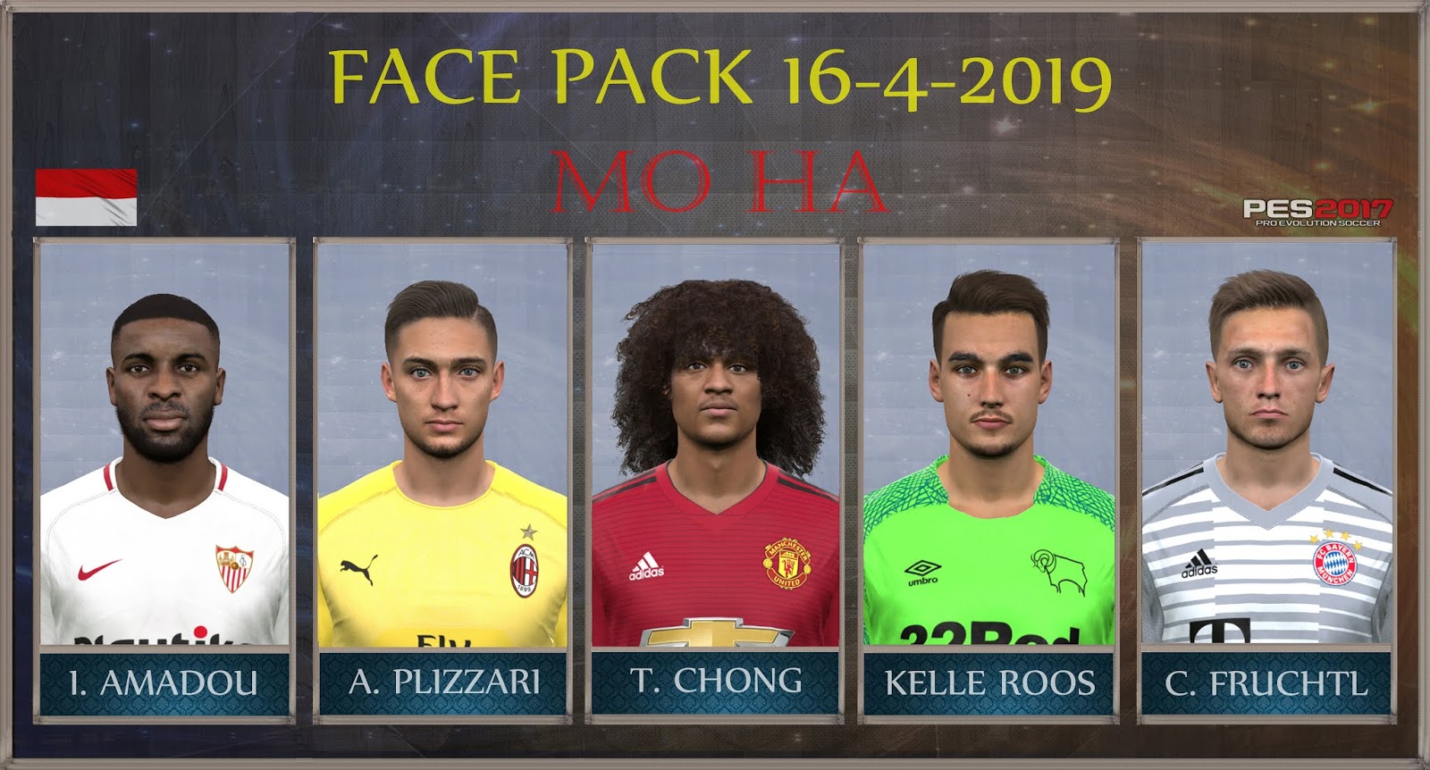 Faces by Mo Ha: Pes 2017 Face Pack 16-4-2019