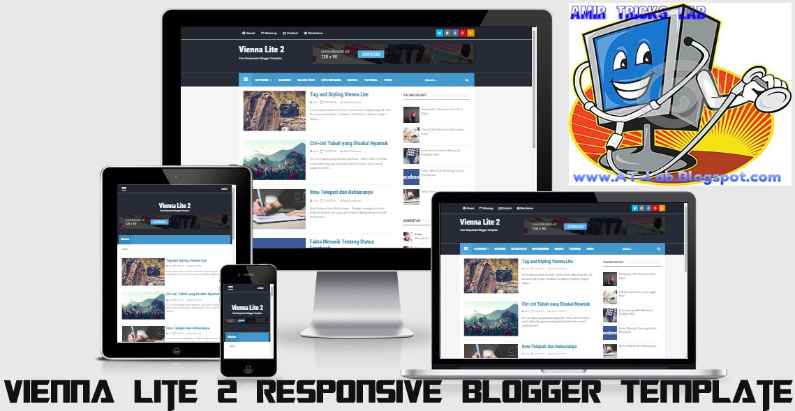 Vienna Lite 2 Beautifull And Responsive Template For Blogger | Amir Tricks Lab