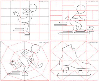 Four grid: Free printable Skate grid line drawing worksheet/activity ...